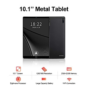 HUIOP Metal Tablet, 10.1'' Metal Tablet with MT6592 Eight-core Processor 1280 * 800 Resolution 2GB+32GB Memory Support 2G/3G Calls Green+Black US Plug