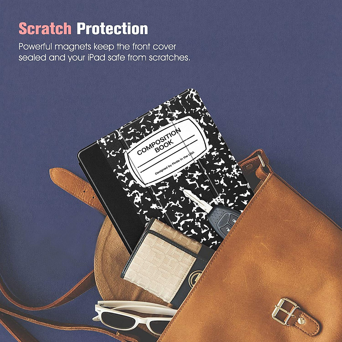 Fintie Case for iPad Air (3rd Gen) 10.5" 2019 / iPad Pro 10.5" 2017 - [SlimShell] Ultra Lightweight Standing Protective Cover with Built-in Pencil Holder, Auto Wake/Sleep (Composition Book)