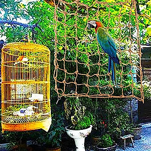 1PCS Parrots Climbing Net, Medium Large Size Parrots Hemp Rope Hanging Swing Bird Game Cage Toy Accessories