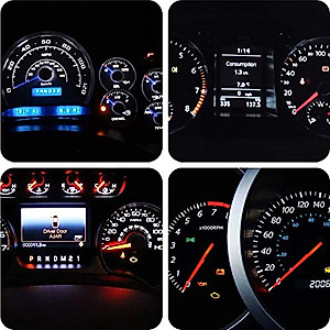 BlyilyB 10-Pack T5 37 74 LED Bulb With Twist Lock Socket PC74 PC37 Dashboard Instrument Panel Gauge Cluster Light