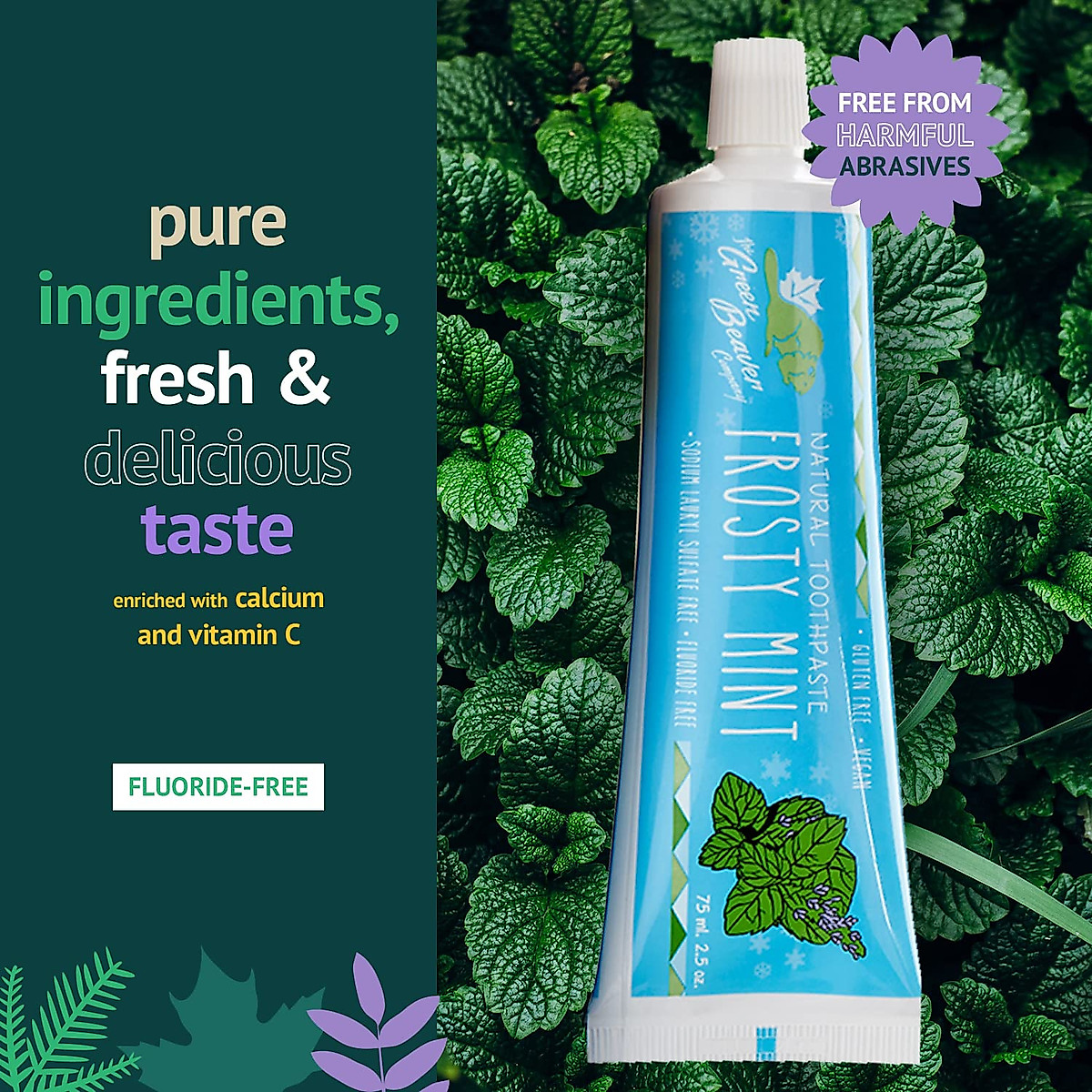 Green Beaver Toothpaste, Frosty Mint, 2.5 Ounce