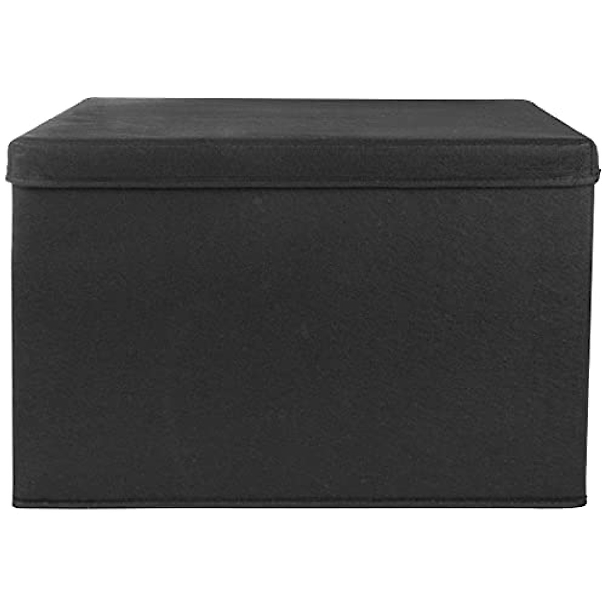 Sammy & Lou Black Felt Toy Box; Collapsible; Two Handles; Hinged Lid; 22 in x 14.5 in x 15 in