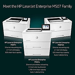 HP Laserjet Enterprise M507dn with One-Year, Next-Business Day, Onsite Warranty (1PV87A) (Renewed)