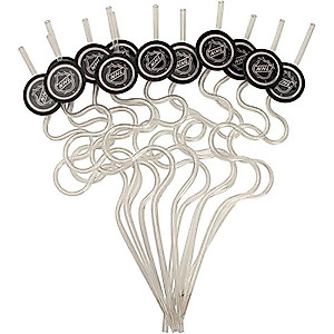 Amscan 393835 NHL Collection Krazy Straw Party Favor 105 12 Ct