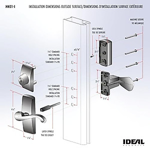 Ideal Security Handle Set with Latch and Keyed Deadbolt, Screen Door Handle, Storm Door Handle, Black