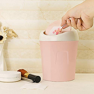 shlutesoy Storage Bucket Small with lid Desktop Trash can Mini Home Living Room Table Bed flip-top Trash can