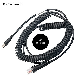 USB Barcode Scanner Cable for Honeywell 1900G 1200G 1400G Barcode Scanner (5m/16.4ft USB Port Coiled)