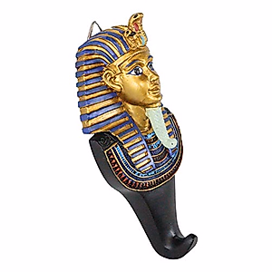 Ebros Egyptian King TUT Pharaoh Tutankhamun with Nemes Wall Hanger Hook Decor Accent Hangers for Coats Hats Leashes Backpacks Keys Decorative Organizer On Mudroom Main Entrance