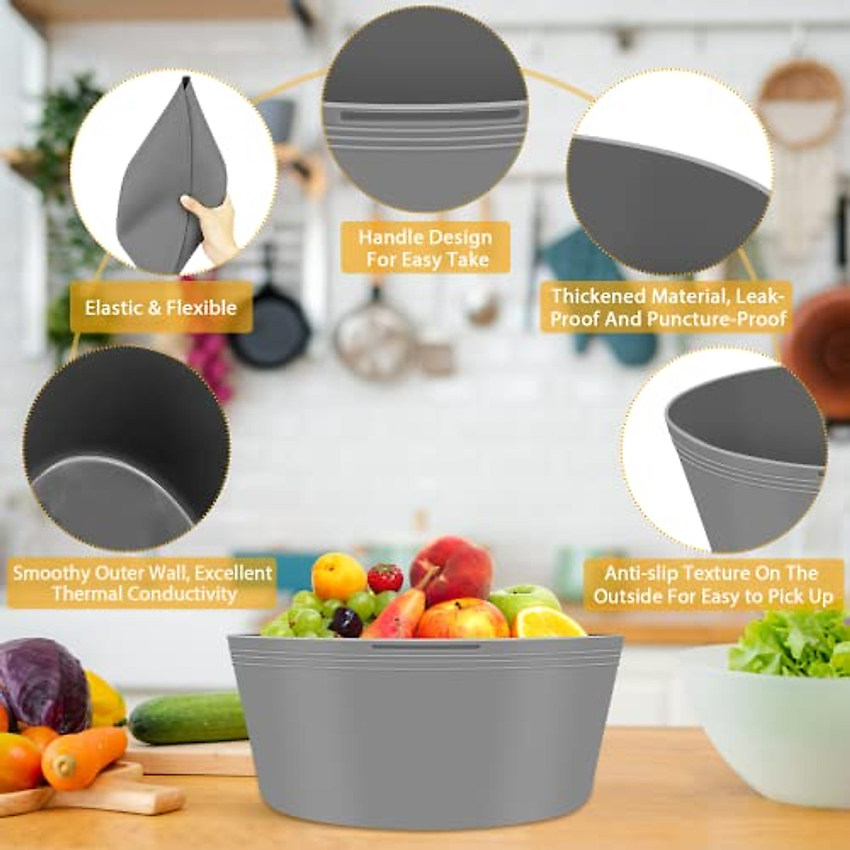 Slow Cooker Liners fit Crock-Pot 6 Quart Oval Slow Cooker,Reusable & Leakproof Dishwasher Safe Cooking Liner for 6 QT Crock Pot (1pcs-grey-6QT)