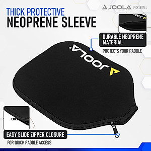 JOOLA Pickleball Paddle Cover - Neoprene Sleeve for JOOLA Solaire & Standard Size Pickleball Paddles - Fits Paddles Up to 8" - Pickleball Accessory and Gift