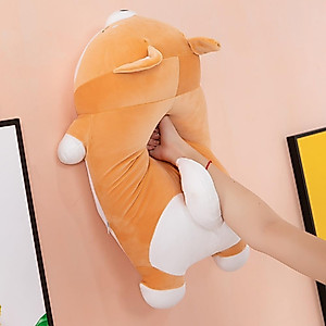MIAOHAHA Chubby Plush Shiba Inu Toy Pillow Stuffed Animal Dog Akita Plush Pillow Toy Hugging Pillow for Kids and Girls(70cm/27.5in)