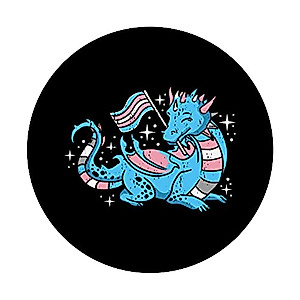 Trans Pride Dragon Vintage PopSockets Swappable PopGrip
