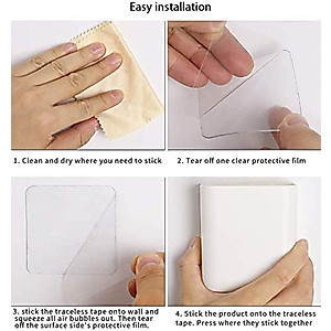 MOSUNKA Self Adhesive Wall Mounted Storage Box Bathroom Makeup Wall Organizer White Pen Holder Remote Cellphone Holders for Bedroom Home Decor Kicthen Room 2Pcs