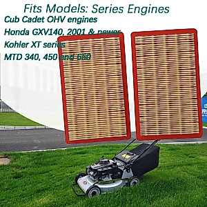 3 Pack 951-10298 Air Filter + Pre Cleaner for MTD 340 450 650 Kohler 14 083 01-S Honda GXV140 2001 08170-ZG9-M00 Lawn Mower Bolens Log Splitter