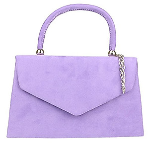 Girly HandBags Retro Plain Clutch Bag Lilac