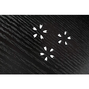 Islandoffer Premium Japanese Style Cherry Pattern Round Tea Tray, Black