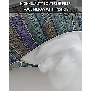 Recliner Head Pillow Ledge Loungers Chair Pillows with Insert Wood Panels Background Country House Lumbar Pillow with Adjustable Strap Outside Patio Decorative Garden Cushion for Bench Couch, 2 PCS