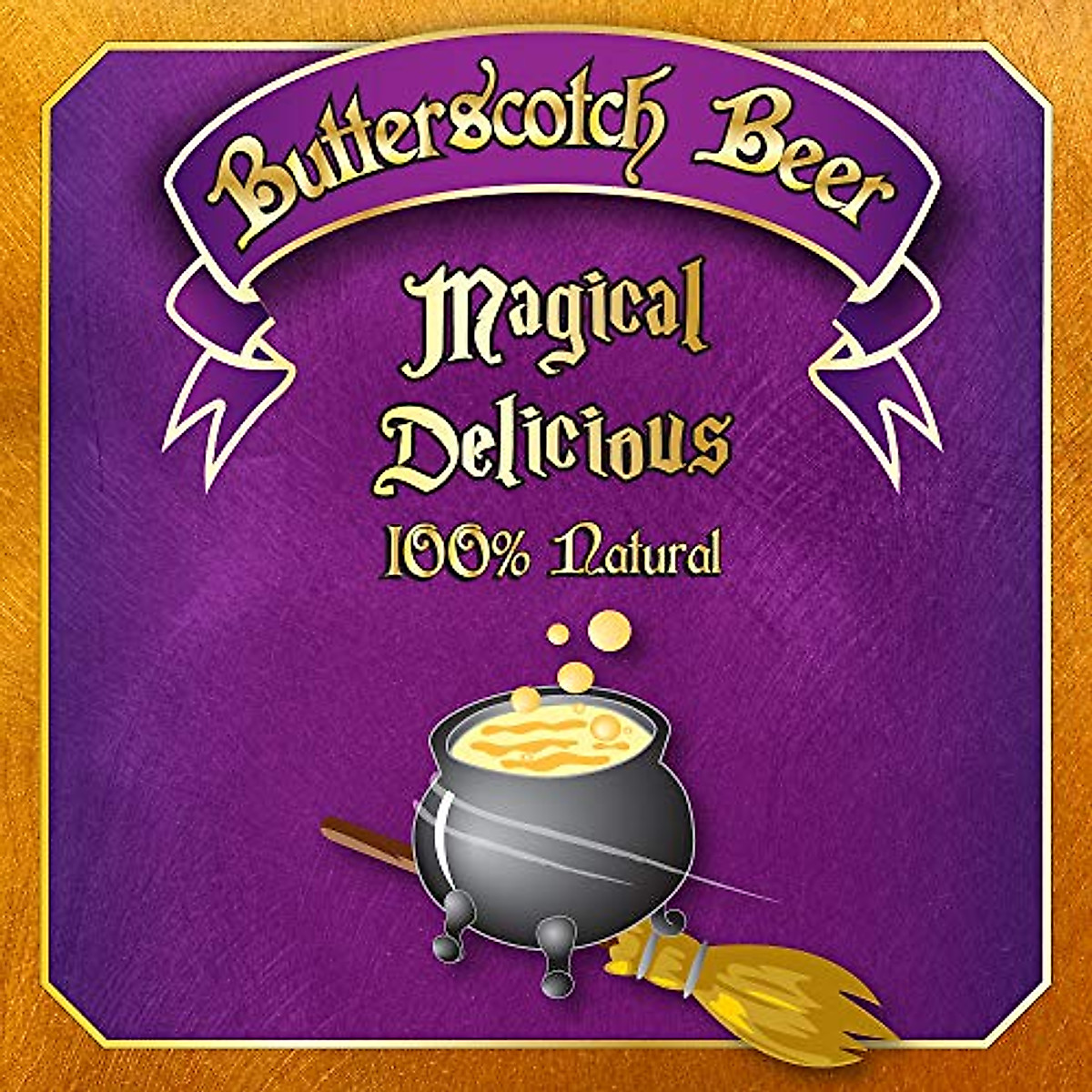 Flying Cauldron Butterscotch Beer (12 Fl Oz (Pack of 4)), Vanilla Cream Soda Brew, All- Natural, Non-Alcoholic and Caffeine free.