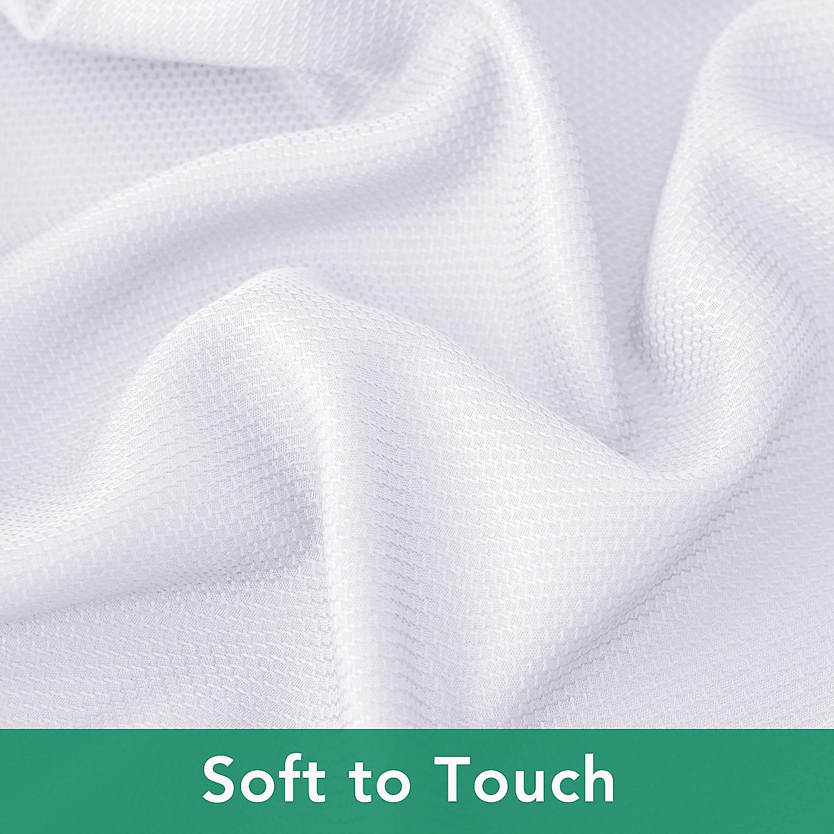 Biscaynebay Textured Fabric Tablecloths Round 70" for Tables' Diameters from 30" to 48", White Water Resistant Tablecloths for Dining, Kitchen, Wedding and Parties etc. Machine Washable