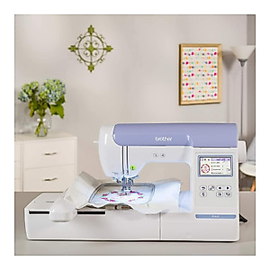 Brother PE800 Embroidery Machine, 138 Built-in Designs, 5" x 7" Hoop Area, Large 3.2" LCD Touchscreen, USB Port, 11 Font Styles