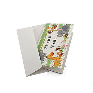 Adorox 24 Pieces Baby Jungle Zoo Animals Thank You Cards Baby Shower Birthday Party Safari Theme Boys Girls