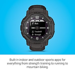 Garmin Instinct Crossover Solar, Rugged Hybrid Smartwatch with Solar Charging Capabilities, Analog Hands and Digital Display, Graphite, Adjustable