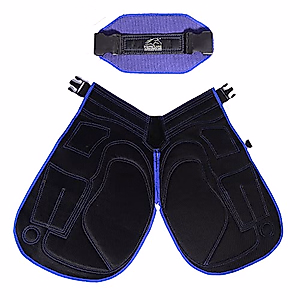 Equine Care Farrier Apron Chap Back Support - Cowhide Suede Leather, 4 Knife Pocket, 2 Nail Magnets, Adjustable Velcro Buckle - 25 inches/65cm