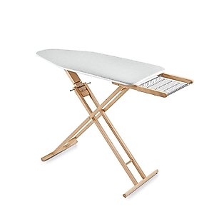 OLOTU Folding Ironing Board in Solid Beech Wood - 3 Height Positions - Portable Ironing Board for Home Laundry Room Dorm