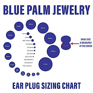 blue palm jewelry Pair of Rainbow Fluorite Double Flare Ear Plugs Expander Gauges 2ga - 1 inch E609