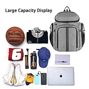 GRANDUP | Basketball Backpack, Large Sports Bag, With independent Ball Rack and Shoe Compartment, Can Store Thermos Bottles and Towels, Very Suitable for Basketball, Football and Gym