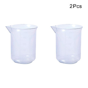 Othmro Measuring Cup 100ml PP Plastic Graduated Beaker Transparent for Lab Kitchen Liquids 2pcs