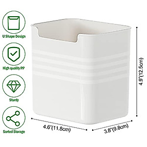 Poeland Desktop Storage Organizer Small, Plastic Storage Container for Desk, Cabinet, Drawer, Fridge, Office, Bathroom and Kitchen (3 Pack)