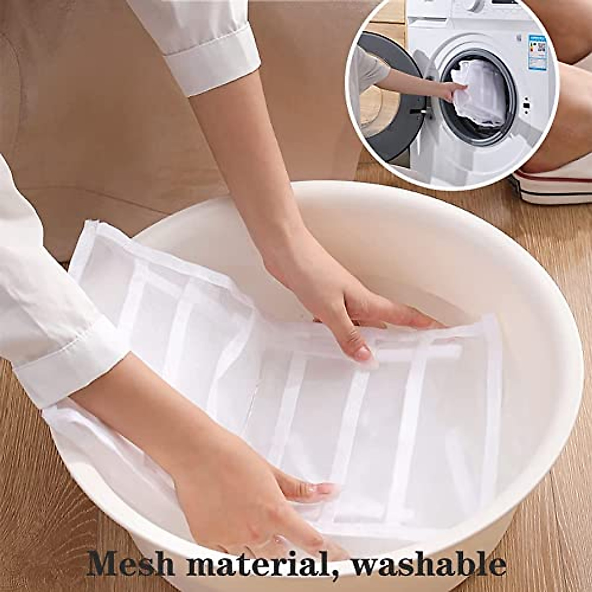 2 Pack Wardrobe Clothes Organizer, 9 Compartment Large Clothes Drawer Organizer Closet Divider with Handle, Widen Thicken Washable Foldable Clothes Storage Box for Jeans Pants Leggings Folded Clothes