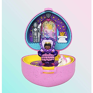 Polly Pocket Collector Compact with 2 Dolls, Keepsake Collection Royal Ball Jewelry Accessories Set, Collectible Toy with Unicorn Castle Theme