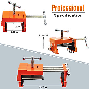 Cabinet Clamps, Cabinet Installation Clamps, Face Frame Clamps for Installing Cabinets, Cabinetry Clamps with Two Adjustable Side Screws and Alignment Plate, 2-Pack, Orange
