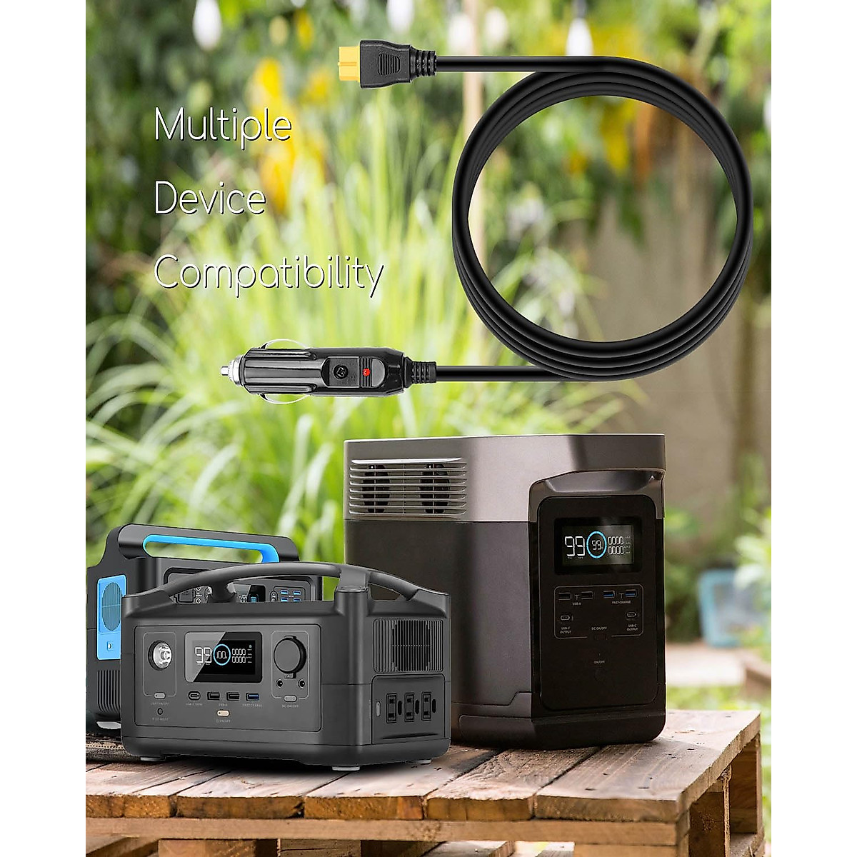 12V/24V Car Charger Cable Fit for Ecoflow Delta River Series Bluetti EB55 Anker 757 767 More XT60 Connector Multifunctional Portable Charging Cable