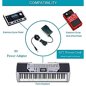 6ft Extra Long AC Adapter for Casio CTK-573 CTK-591 Keyboard Wall Charger Power Supply Cord PSU