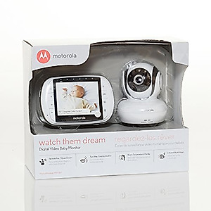 Motorola MBP36S Remote Wireless Video Baby Monitor with 3.5-Inch Color LCD Screen, Remote Camera Pan, Tilt, and Zoom