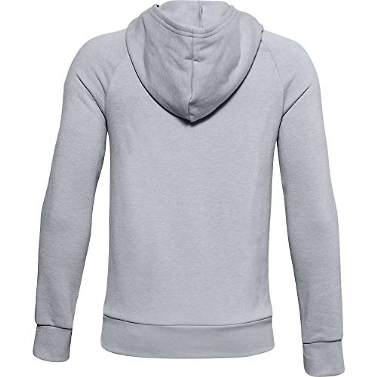 Under Armour Boys Rival Fleece Hoodie , Mod Gray Light Heather (011)/Onyx White , Youth Large