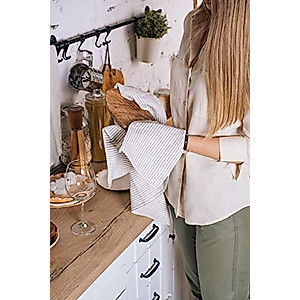 LINICHE Linen Kitchen Towels | 30x20 Inches | Pack of 2 | Lint-Free Dish Cloth | Lightweight Fabric | Flax Tea Towel, Napkin | Table Setting Accessories | Wedding Gift