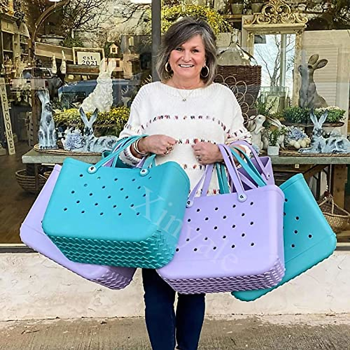 Rubber Beach Bag Waterproof Sandproof Outdoor Travel Tote,For Beach,Sports