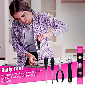 ThinkLearn Tool Kit with 20V Cordless Drill(265in-lbs), Pink Drill Set for Women, Lady's Home Tool Kit for DIY, Daily Repair Tool Set as a Creative Gift with a Large-Capacity Tool Storage Bag