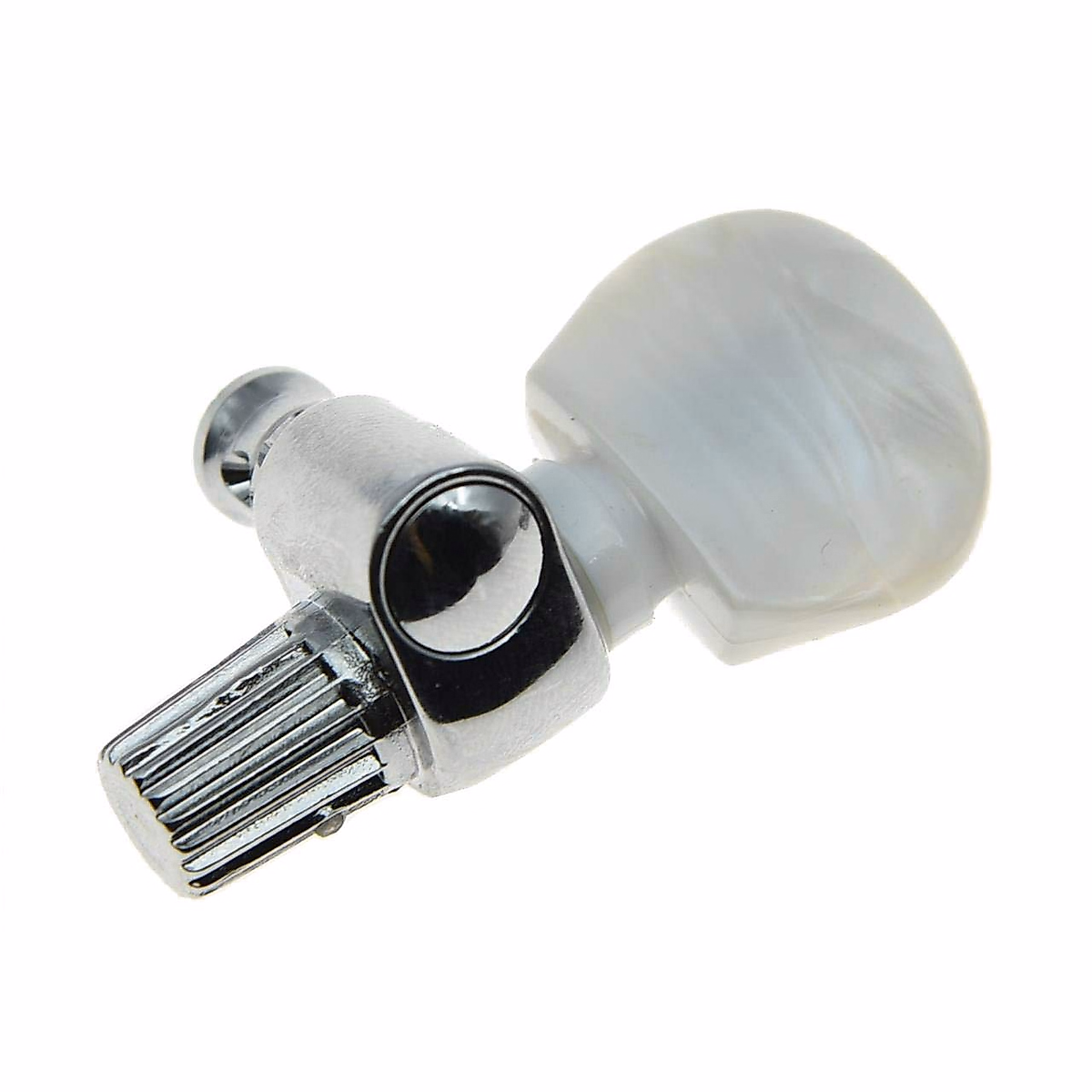 KAISH Chrome 5th Banjo Geared Tuner Tuning Keys Peg Machine Heads w/Pearl Button