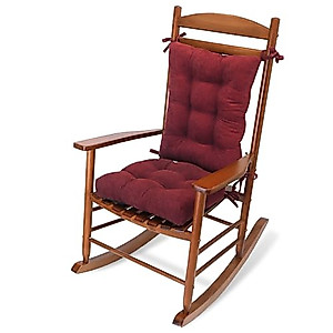 Tromlycs Indoor Rocking Chair Cushion for Rocking Chair Pads Back and Seat Sets with Ties 2 Piece Red