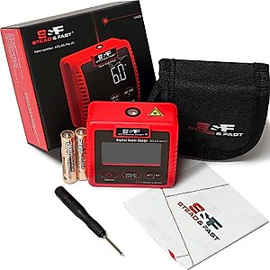 S&F STEAD & FAST Digital Angle Gauge Magnetic with Laser, 4 Magnets, Measures and Sets Angles, Angle Cube Protractor Level with Case, Angle Finder Tool for Table Saw, Woodworking