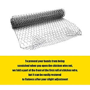 BSTWM Chicken Wire Net for Craft Projects,3 Sheets Lightweight Galvanized Hexagonal Wire 13.7 Inches x 40 Inches x 0.63 Inch Mesh,with 1 Mini Wire Cutting Pliers-10 Feet(3 Sheets)