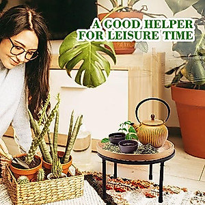 Kataslly 5 Pack Metal Plant Stand for Outdoor Indoor Plant Stand Heavy Duty Flower Pot Stands for Multiple Plant, Rustproof Iron Round Shelf for Planter, Potted Plant Holder for Patio & Garden Decor