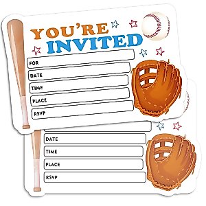Yangmics Direct Baseball Party Invitation Cards Baseball Birthday Party for Teens Girls Boys 30 invites with 30 Envelopes 4x6 inches