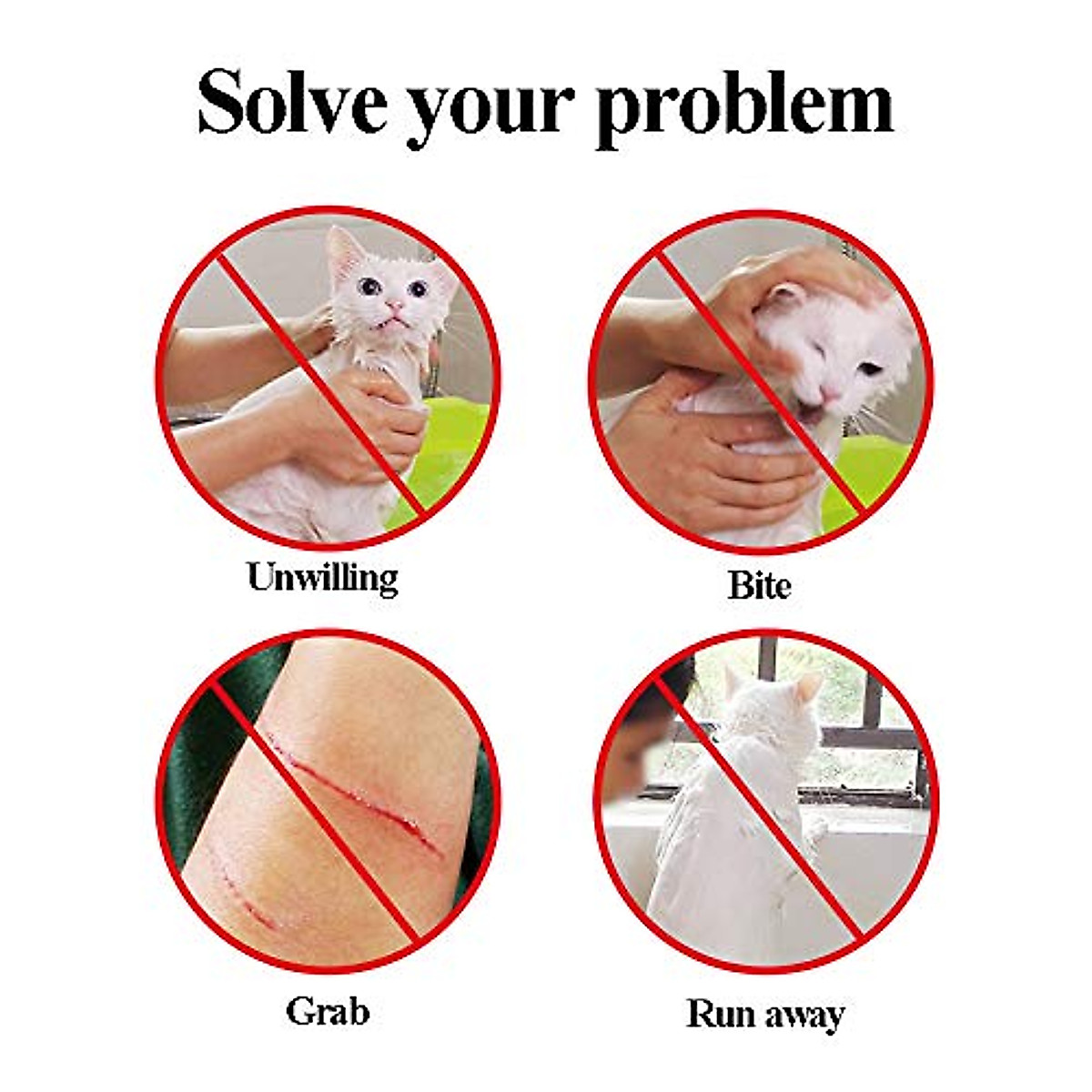 HATIKY Cat Bathing Bag，Puppy Dog Cleaning Shower Bag- Adjustable Anti-Bite and Anti-Scratch Polyester Soft Restraint Cat Grooming Bag for Bathing, Nail Trimming, Injection, Medicine Taking (Green)