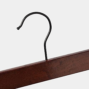 Wooden Pants Hangers Non Slip Grip Clips 360° Swivel Hook Solid Wood (13 inch) TPAG102910